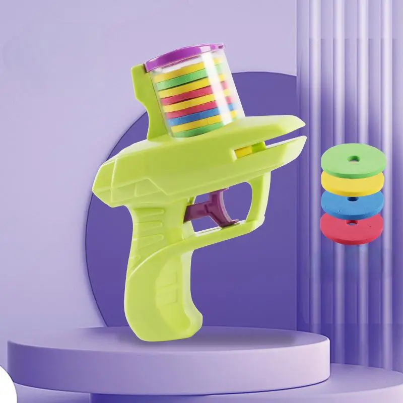 Outdoor Game Gun Toy Foam Disc Launcher - Fun & Safe Play