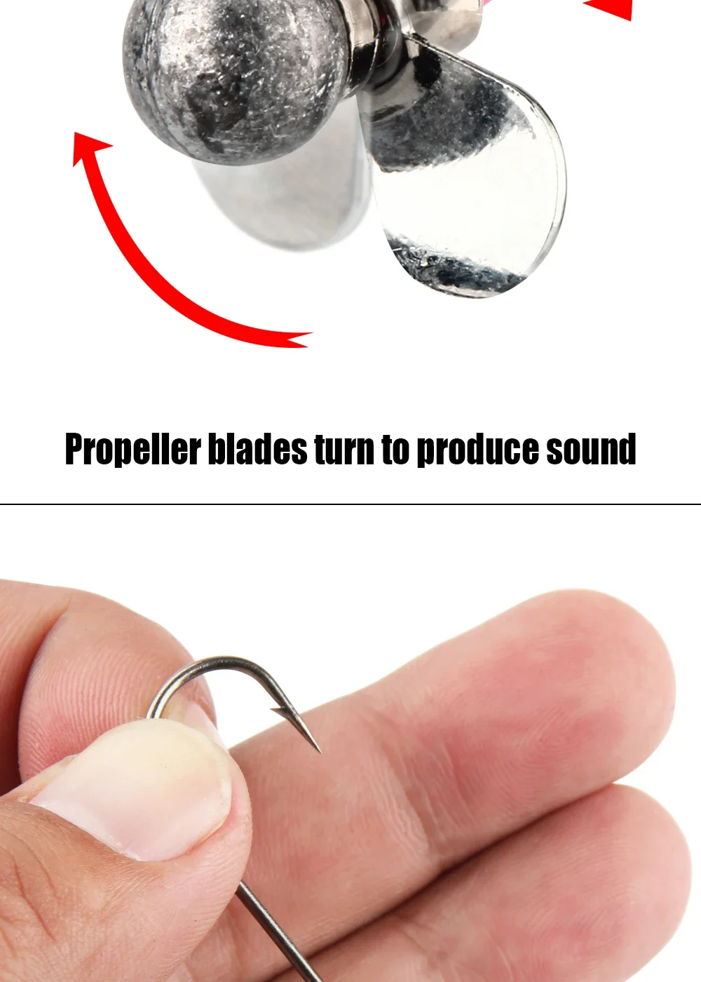 Spinpoler Propeller Round Ball Fishing Lures Jig Heads Fishing Hooks ...