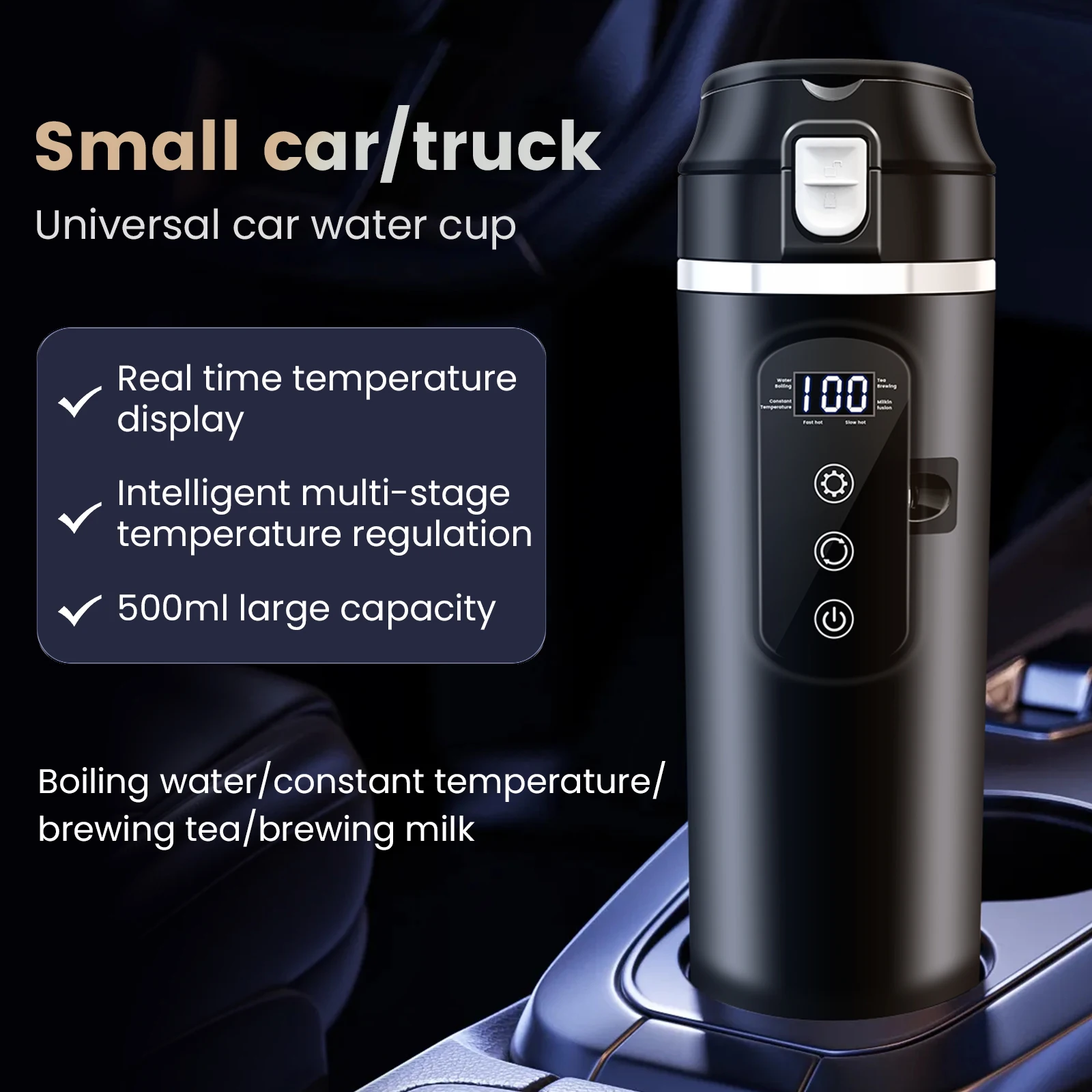 Car Heating Water Cup Car With High Power Thermos Kettle Car Electric ...