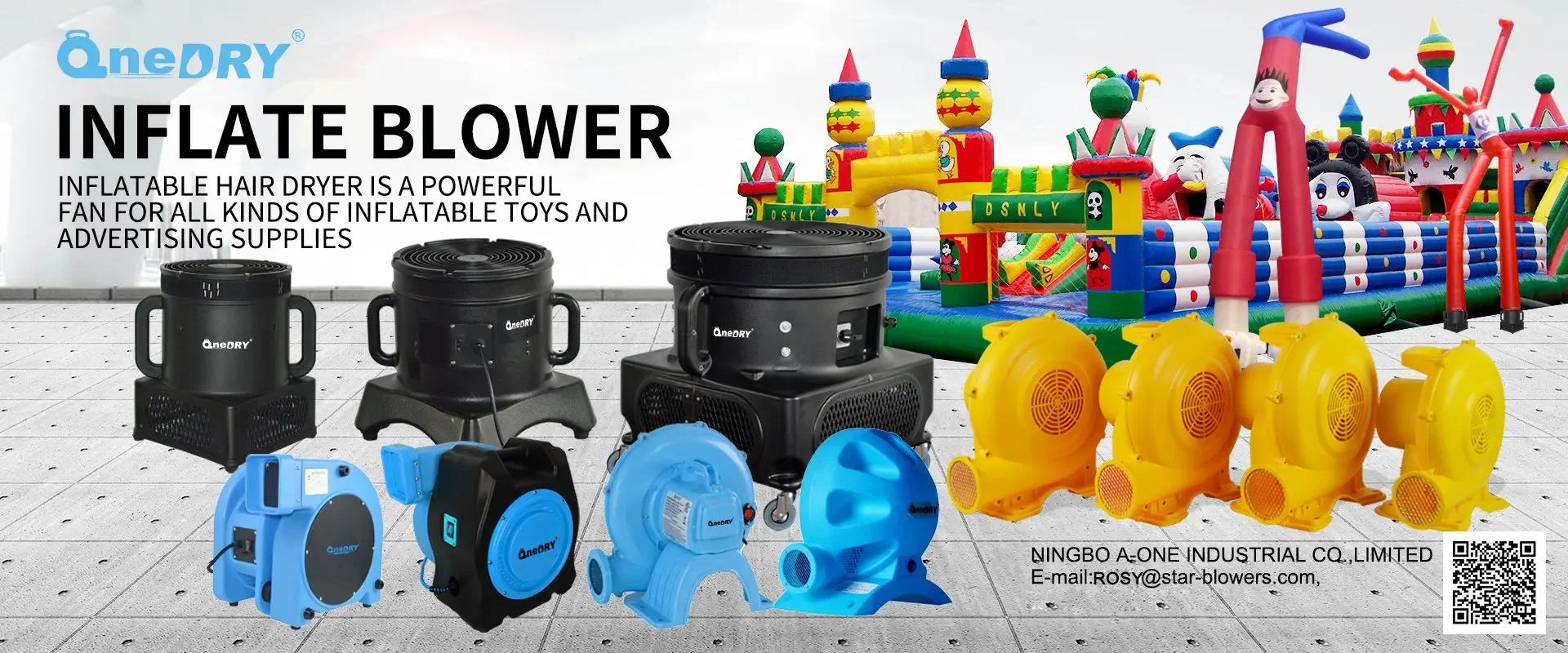 Onerdry 1.0 HP High Pressure Inflatable Portable Pump Fan Commercial ...