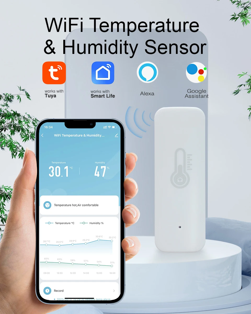 Home Smart Temperature And Humidity Sensor Wifi Zigbee Tuya Smartlife ...