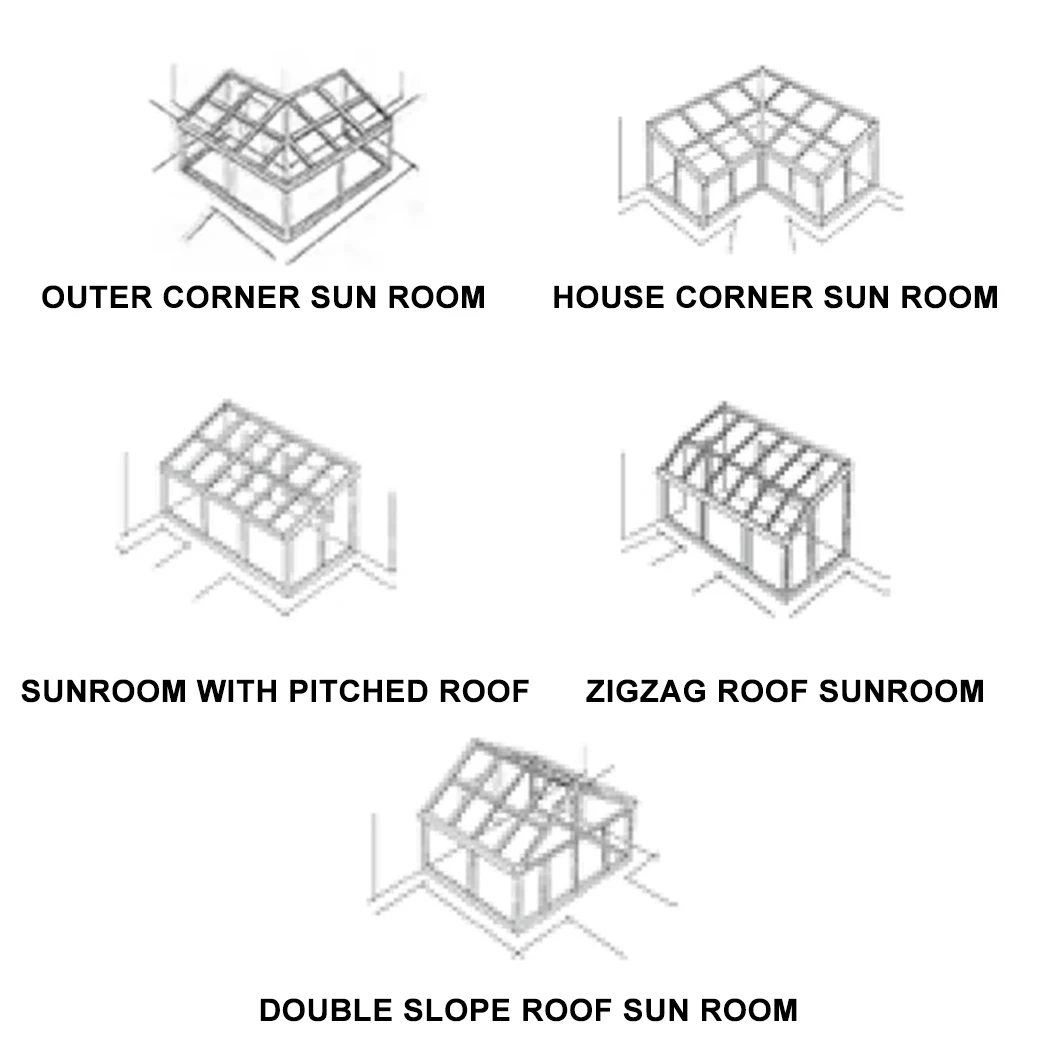 Modern Free Standing Aluminum Sunroom with Triangle Roof for Villas - 4 ...