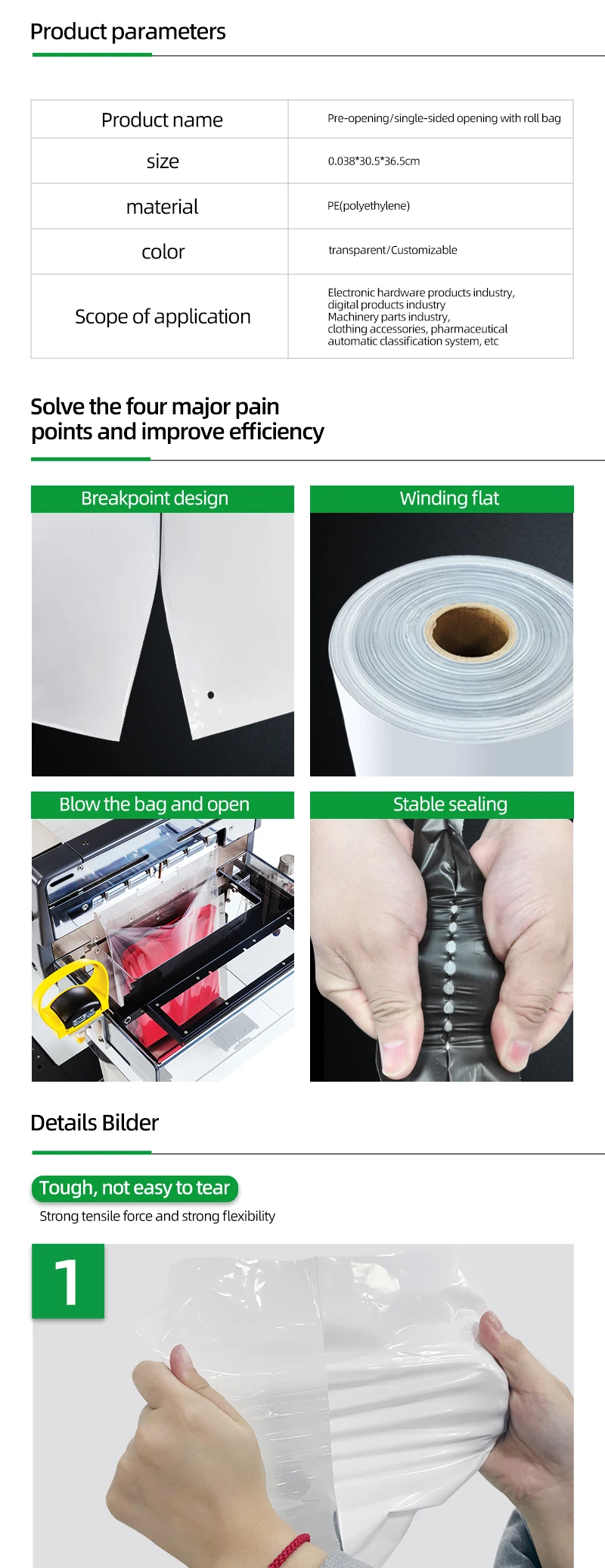 Transparent Automated Machines Perforated Pre-Opening on a Roll Bags ...