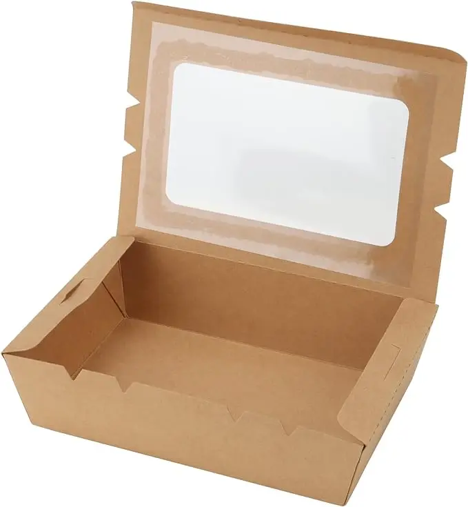 Customized Logo Printing Disposable Kraft Paper Takeout Food Packaging ...