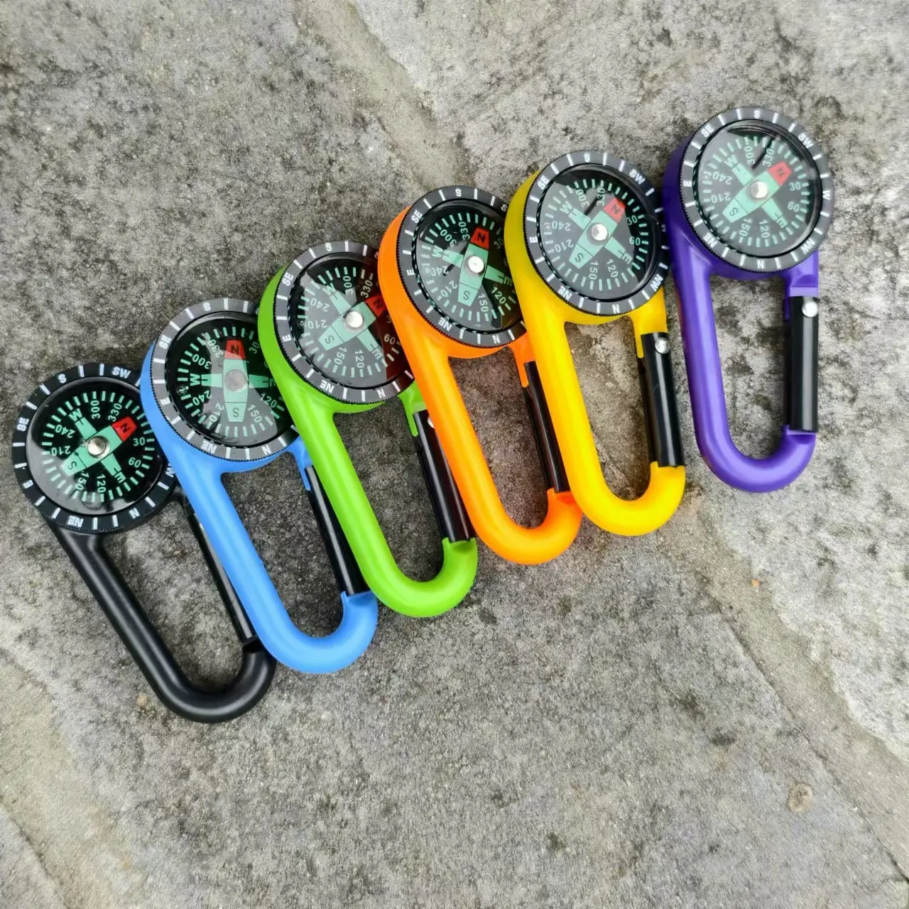 Carabiner Compass Mini Compass Multiple Colors Hook Magnetic Compass ...