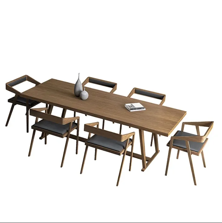 Modern Style Wooden Dining Table With Wooden Rectangular Dining Table ...