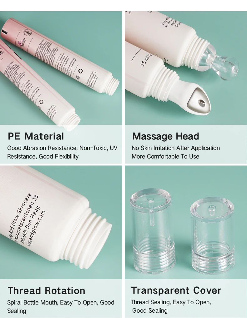 D16mm 15ml Custom Skin Care Tube Eye Cream Tube Lip Gloss Tube With ...