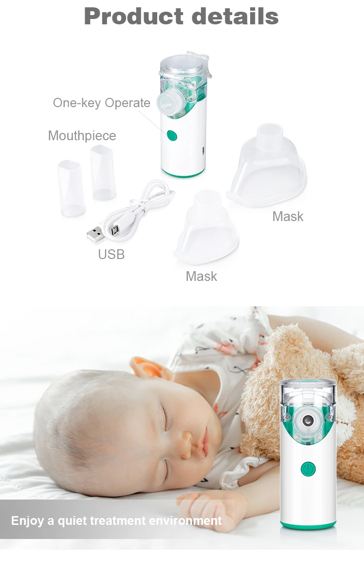 12V Built in Battery Mesh Nebulizer - Portable & Rechargeable