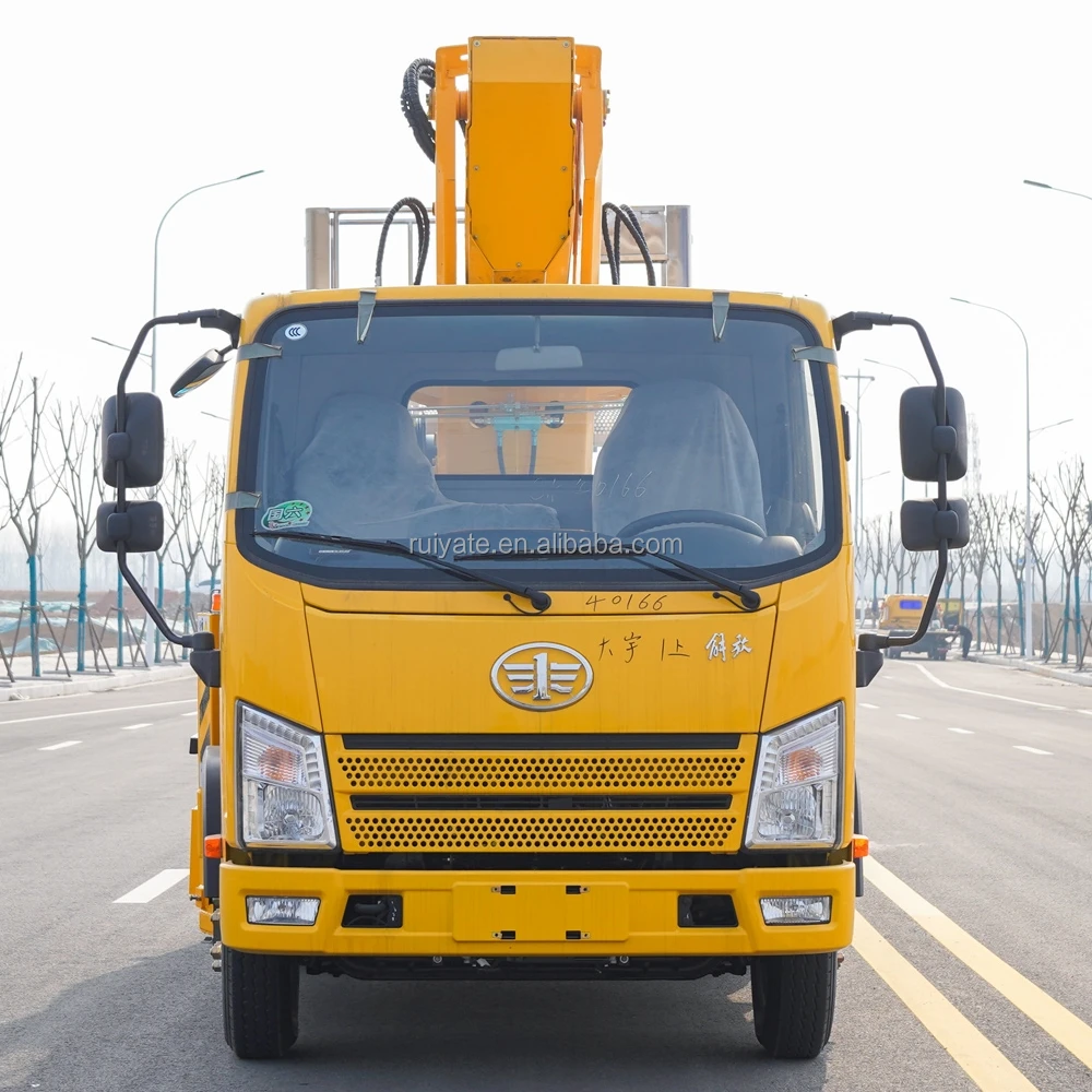 FAW Chassis 28 Meters Telescopic Aerial Work Pickup Truck for Work ...
