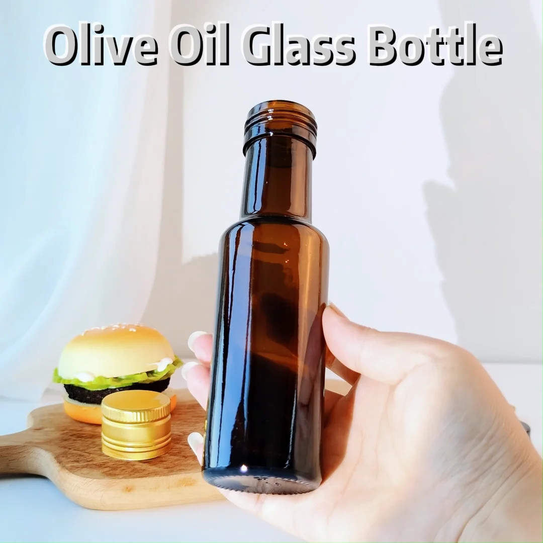 100ml 250ml 500ml Dark Olive Green Round Custom Small Olive Oil Bottles ...