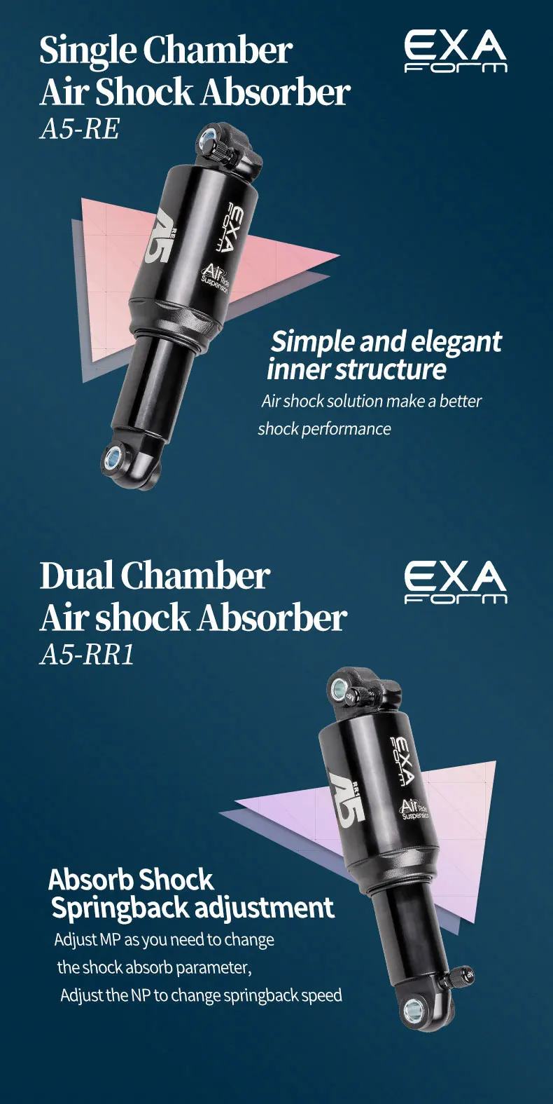 EXA FORM KS A5 RE Solo Air Chamber Suspension MTB Shock Absorber