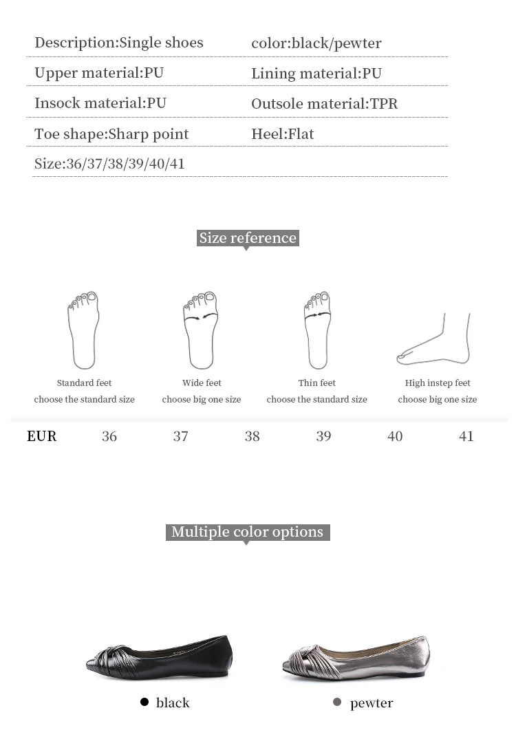 Stock 2023 The Fashion Women Sharp Toe Twist Pu Shining Bow Comfortable ...