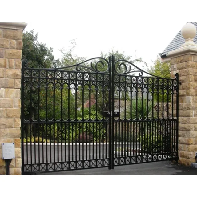 Luxury Metal Steel Gate And Fence Swing Main Double Door Modern Villa ...