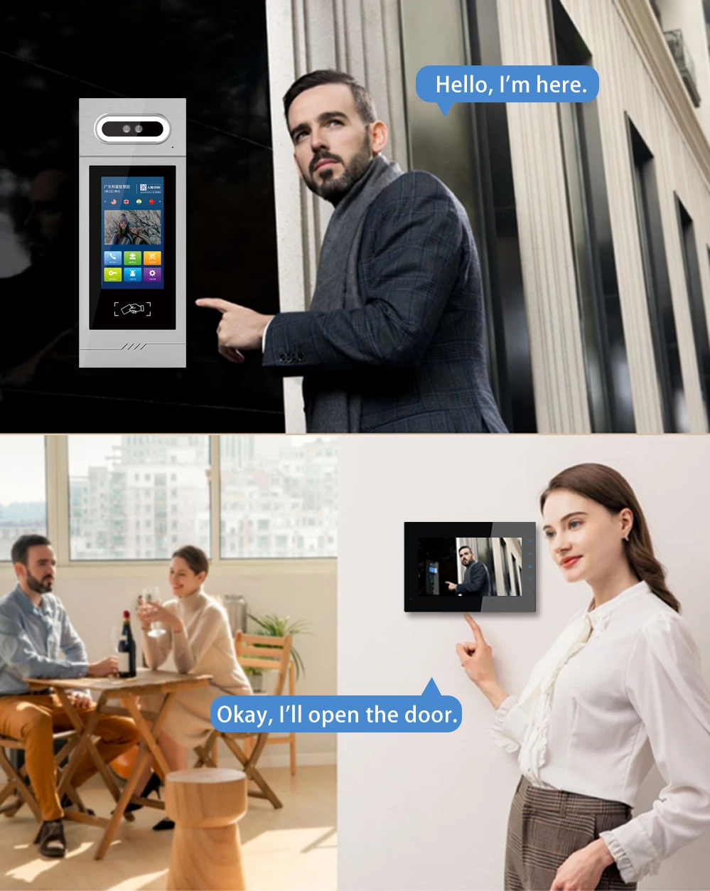 Tcp Ip Linux Operating Video Intercom System 1monitors Face Recognition ...