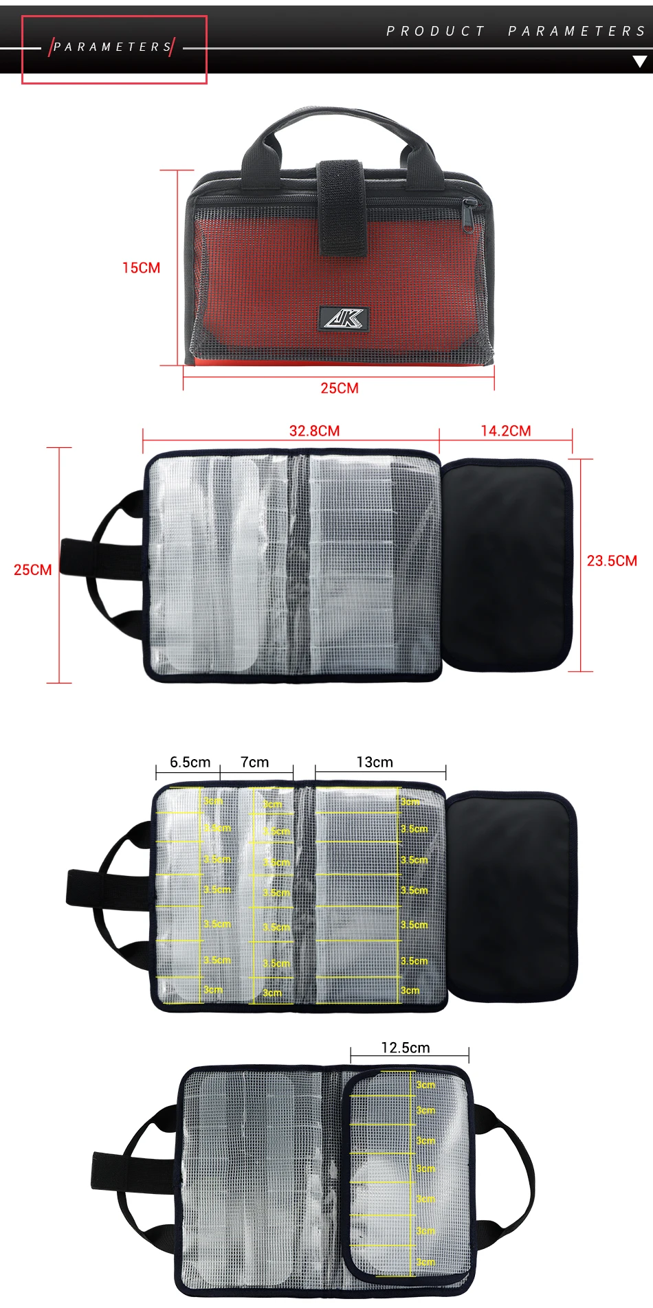 Jk Jw-02 Waterproof Clear Plastic Pvc Mesh Fishing Lure Bags Fish ...