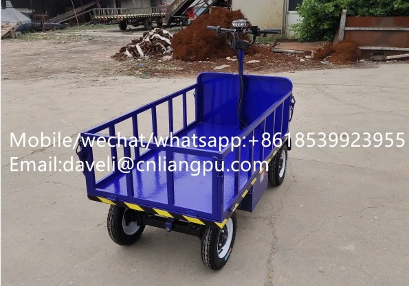 Warehouse Electric Platform Trolley Carts Flatbed 4 Wheel Truck With ...