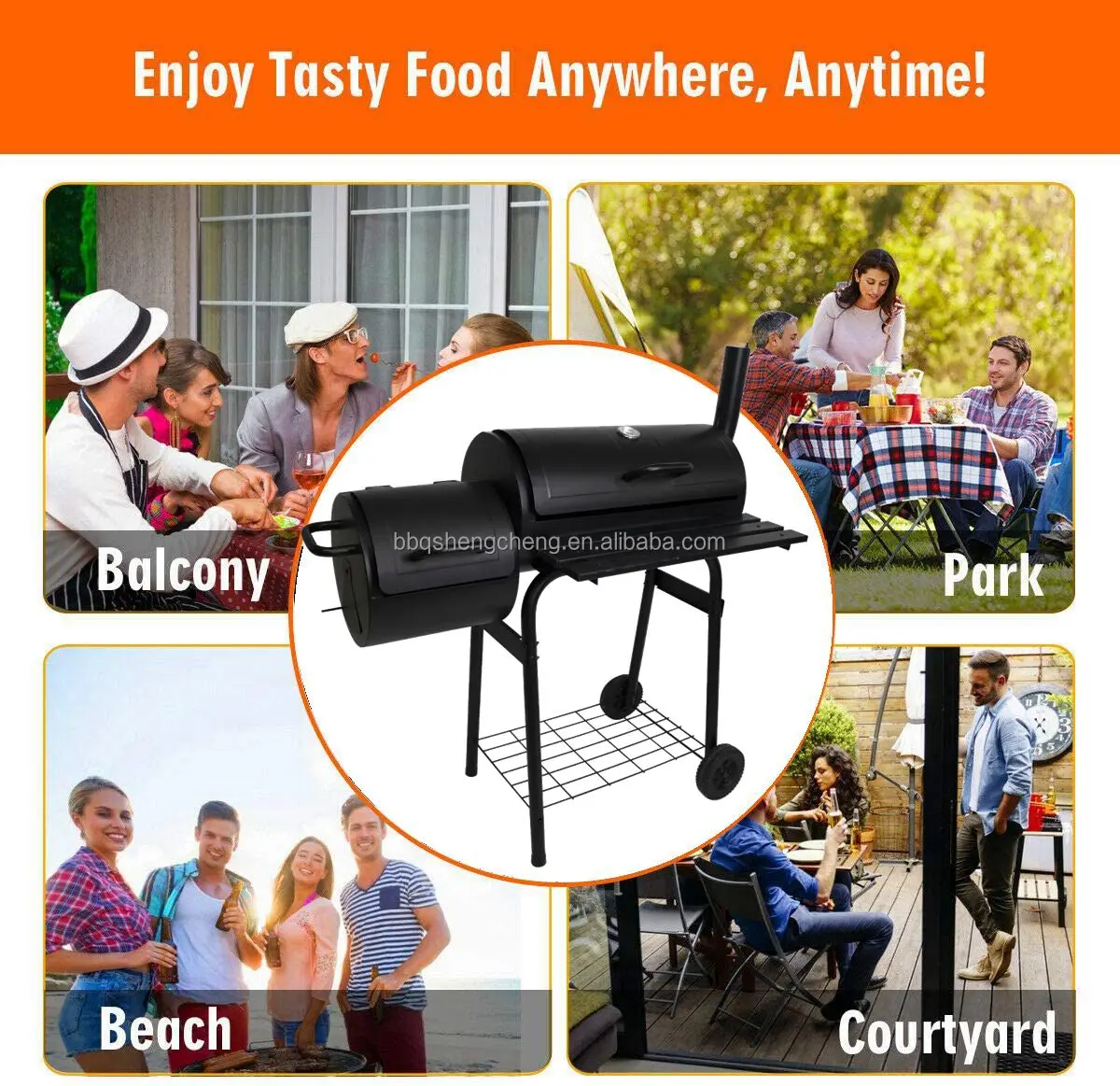 Outdoor Heavy Duty Barrel Smoker Bbq Grill Outdoor Offset Argentine ...