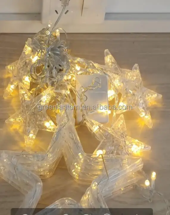 2.5m Star Led Fairy String Curtain Window Lights 6 Big Star 6 Small ...