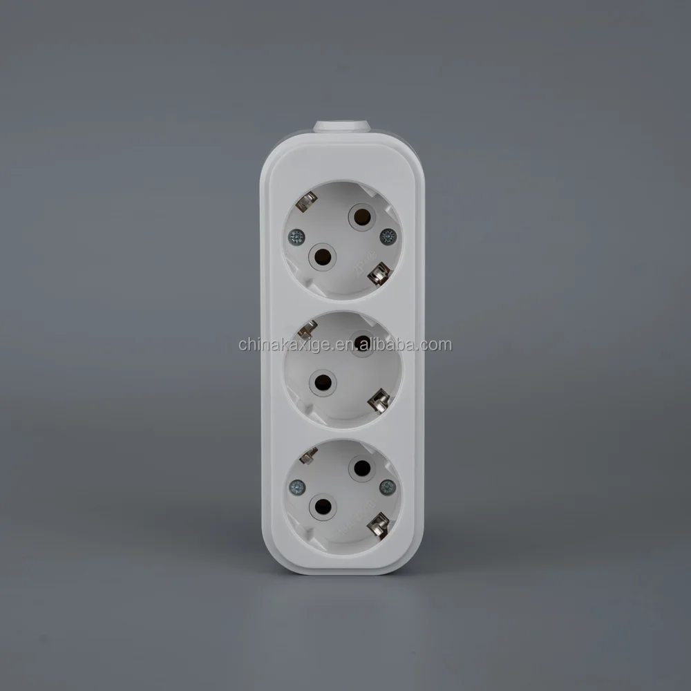 60a-3p 3 Way 3 Gang 220v 10a 16a Ac Portable Safety Extension Sockets Cords - Buy Extension ...