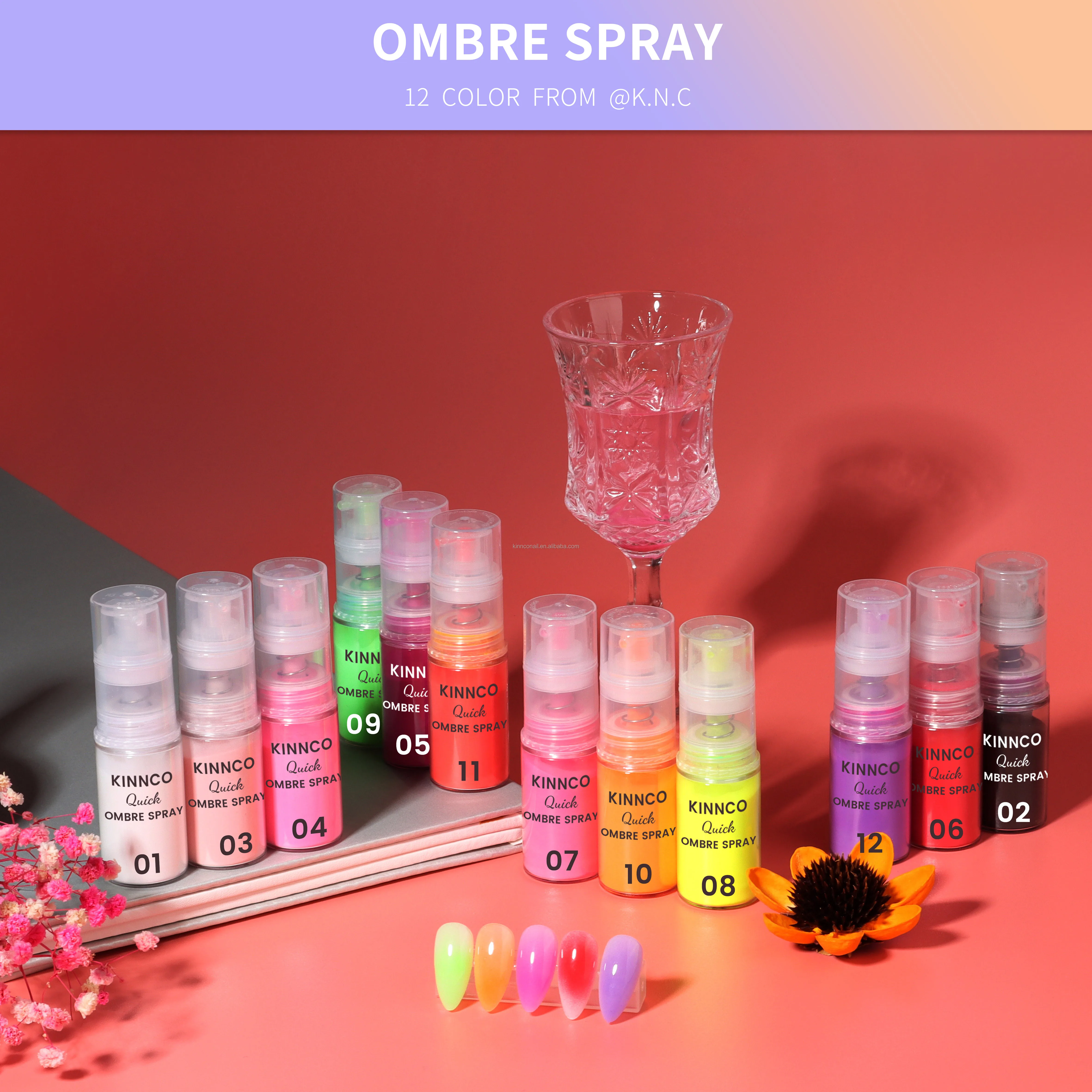 Kiinnco 2024 Top Selling Ombre Mist Nail Art 5g Ombre Spray For Nail ...