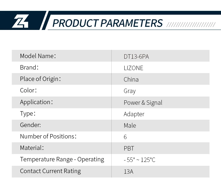 Dt13-6p 6 Pin Connector Socket Circuit Board Waterproof Pcb Right Angle Automotive Headers ...
