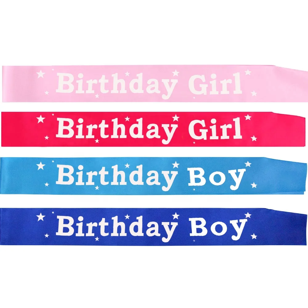 Birthday Girl Decorations Set Pink Birthday Sash And Badge For Girls ...