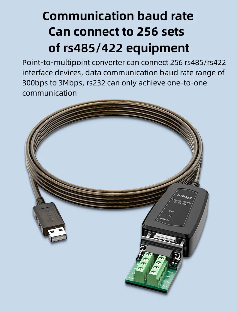 USB 2.0 to RS232/485/422 Serial Cable - 0.5M, 3mbps DC5V