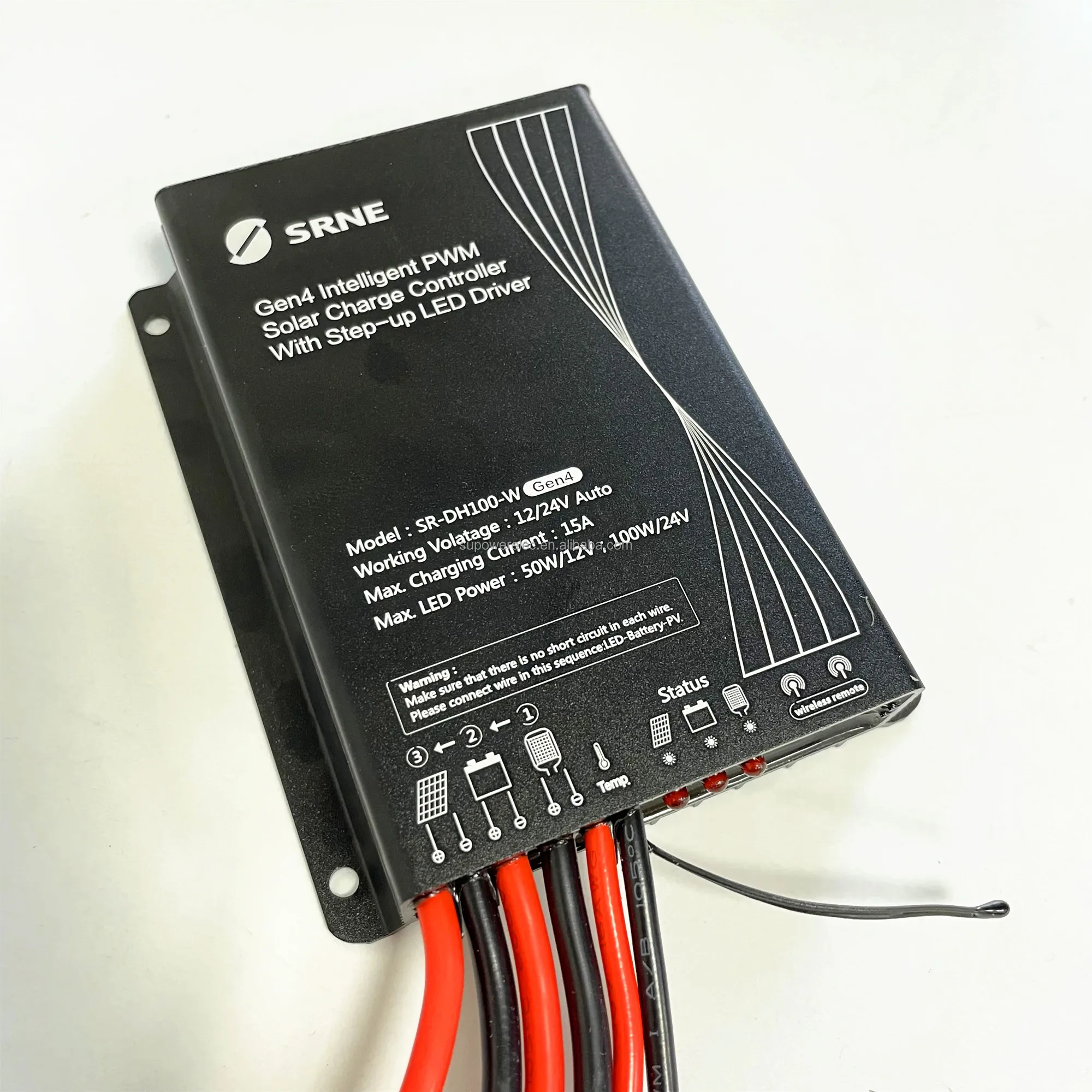 SRNE IP67 Waterproof Solar Charge Controller - 12V 24V 15A