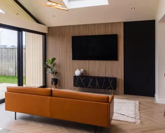 Home Interior Fluted PET Wooden Cladding Wall Design Akupanel Acoustic ...