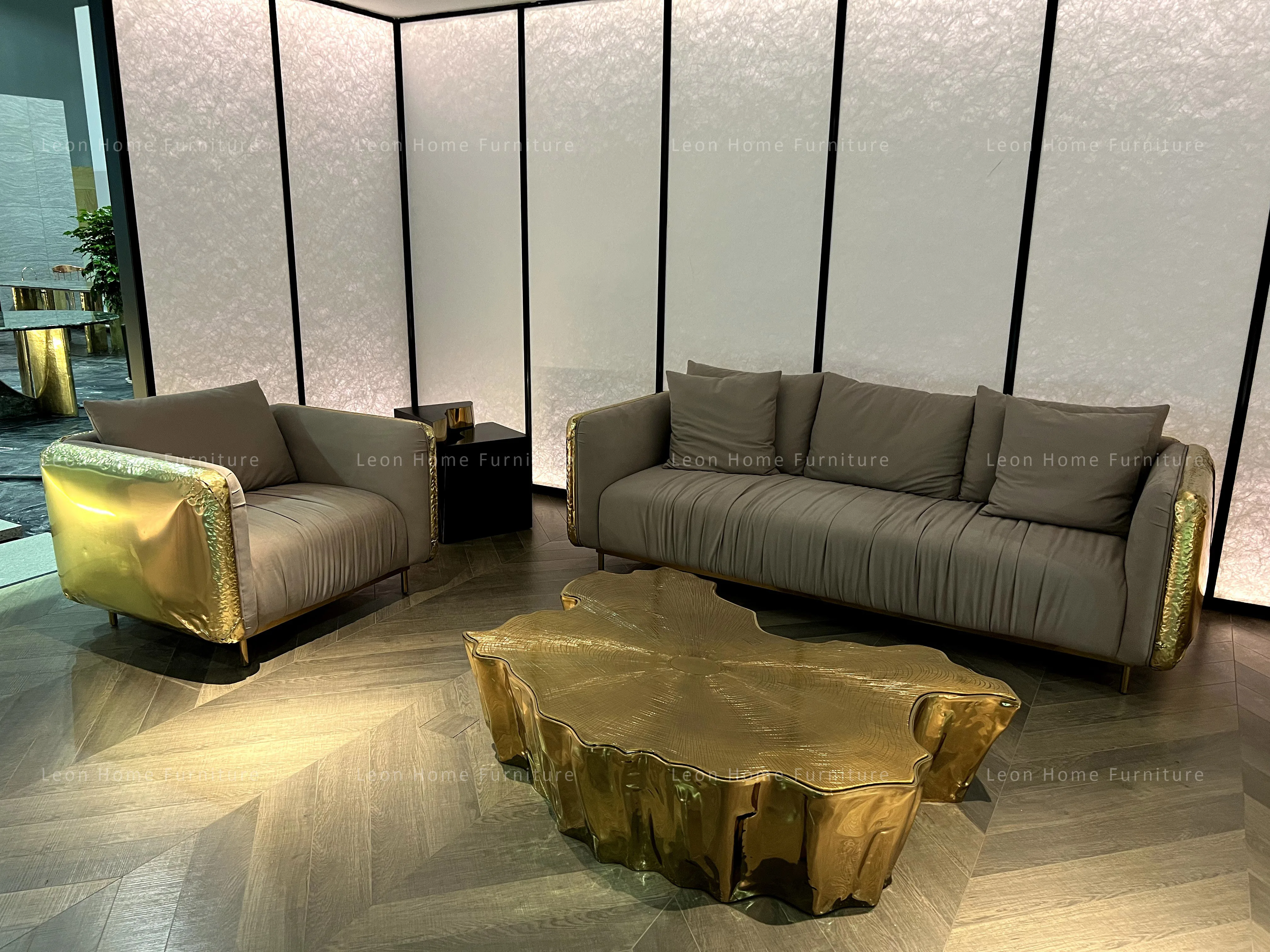 Boca Design Premium Villa Modern Style Light Luxury Leather Sectional ...