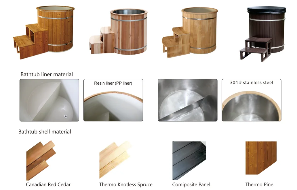 Therapy Barrel Stainless Steel Red Cedar Ice Bath Barrel Wood With ...