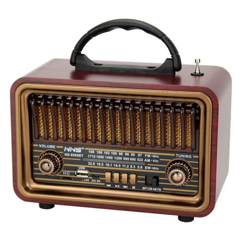 2022 Portable Retro Radio Vintage Wooden Radio Fm Am Sw Ham Radio Ns ...