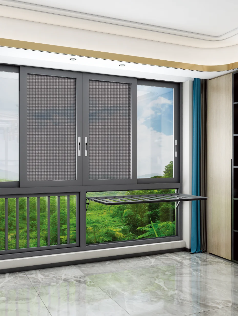 Factory Custom Aluminum Alloy Sliding Window Three Rail Double Tempered ...