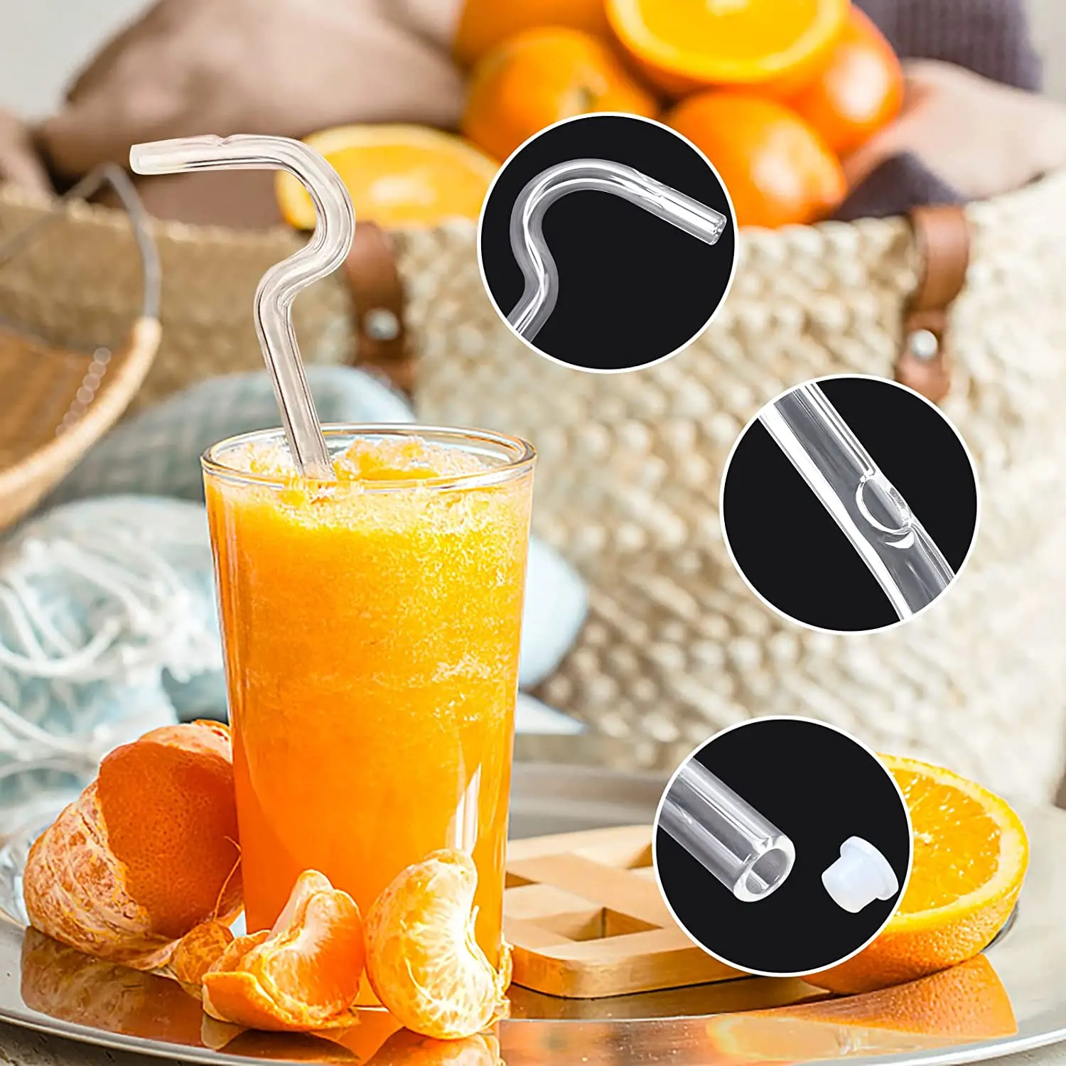 2023 Hot Sale 2pcs Reusable Anti Wrinkle Drinking Straw Curved For ...