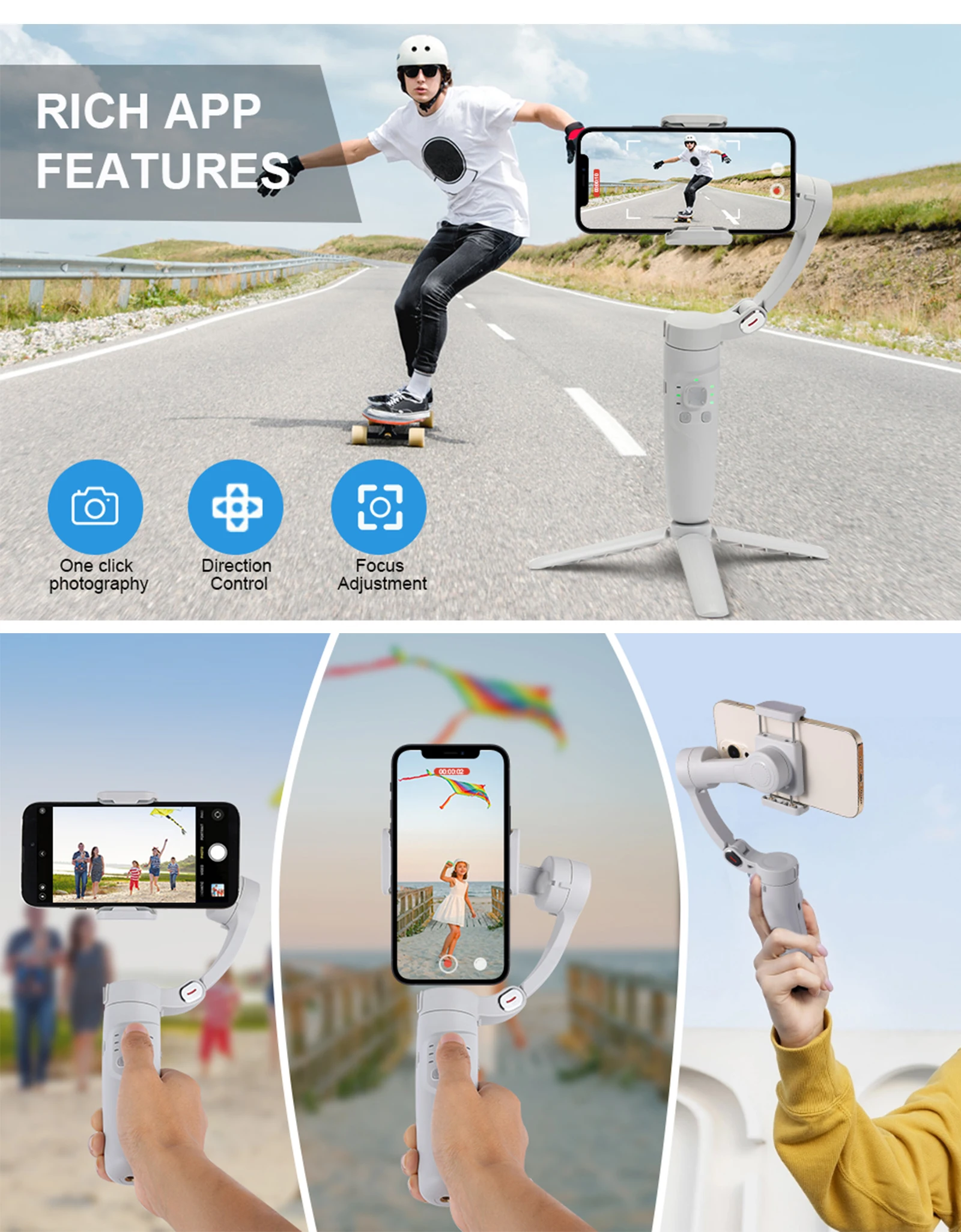 3 Axis Gimbal Stabilizer One Click Photography Stabilizer Gimbal ...
