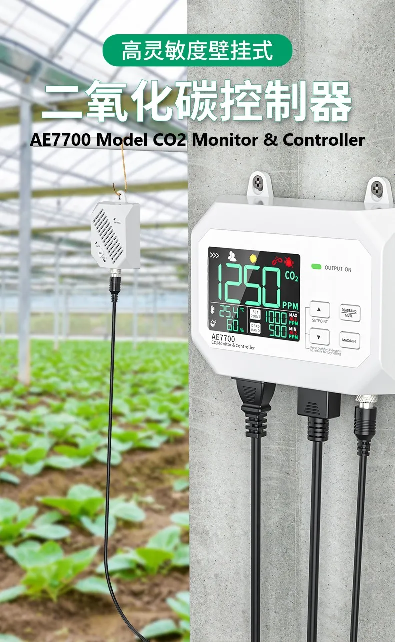 Ae7700 Model Digital Wall Mount Co2 Controller Co2 Monitor Meter For ...