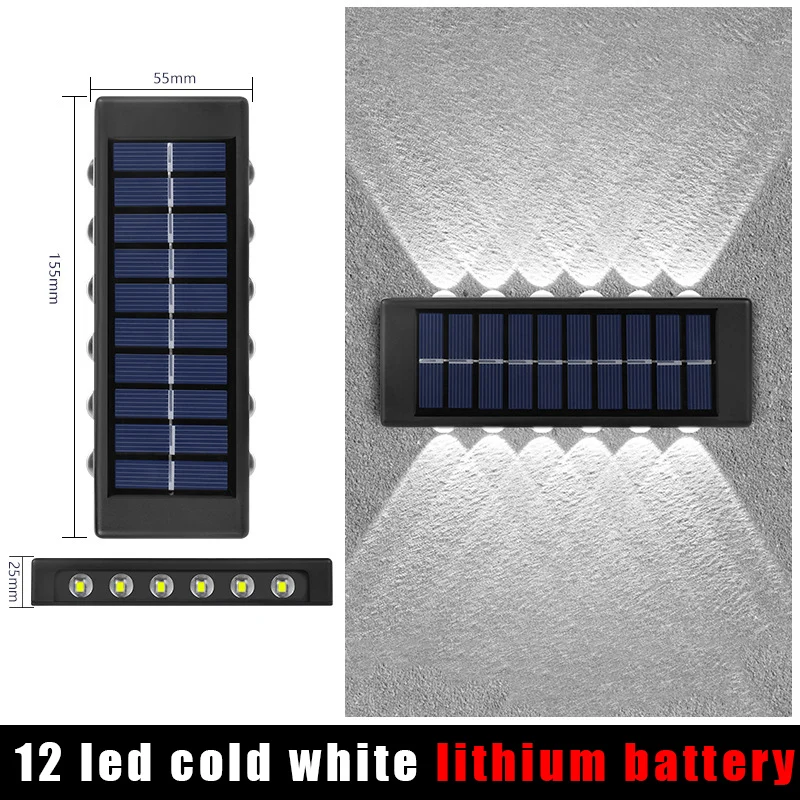 12 Hours Lighting 2 Packs 12 Led Wall Mounted Pathway Lights Outdoor ...