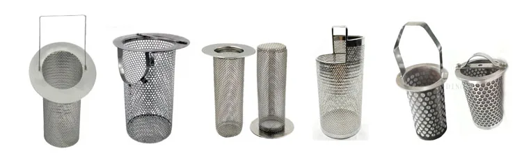 304 316 Stainless Steel Cartridge Filter Screen Round Hole Perforated ...