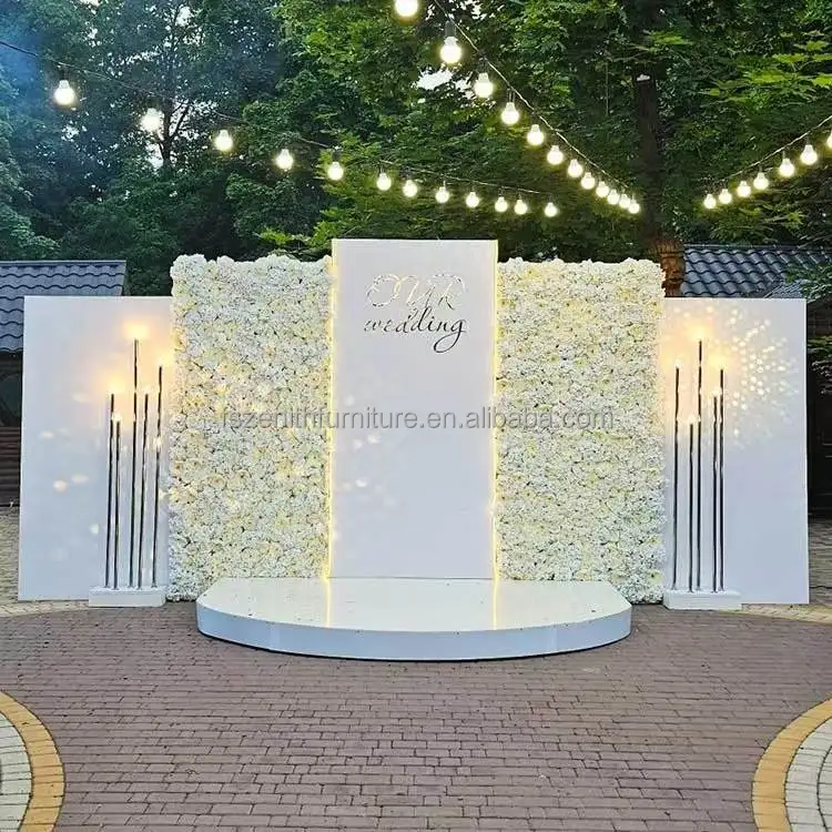 Custom Wedding Pvc Arch Stage Background Flower Panel White Acrylic ...