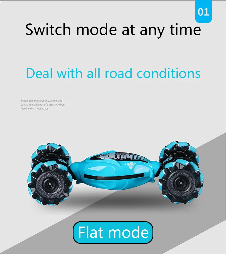 Rc Stunt Morph Cars Kids Toys Double-sided Drive 2.4g Electric Remote ...