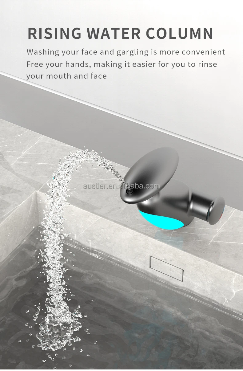 Modern LED Ambient Light Wash Basin Faucet - Single Hole Bathroom Basin ...