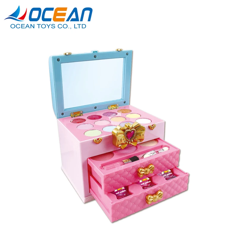 Multi-layer beauty box glamour girl pretend play make up kit for kids ...