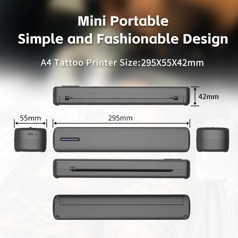 C80 Portable Printers Wireless for Travel - 300dpi Thermal Printer A4