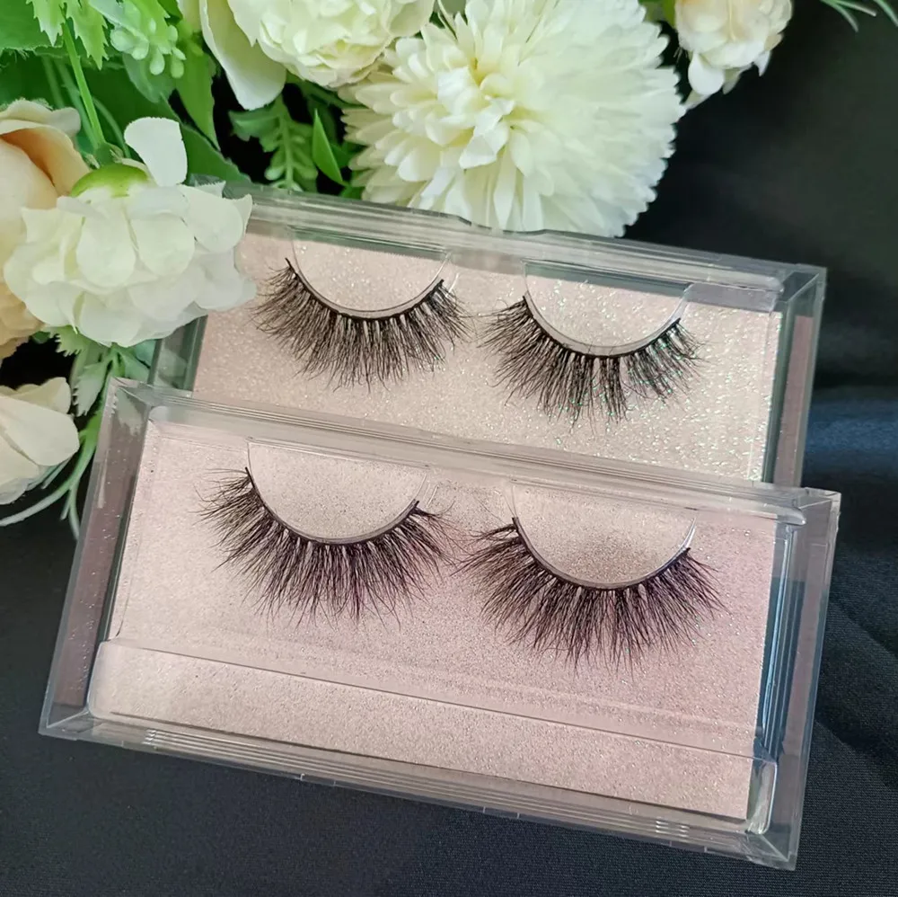 Hand Made Silk Faux Mink Fluffy Lashes D Curl Fake Dramatic Fluffy Soft ...