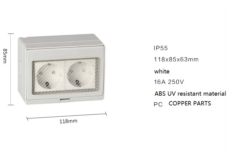 European Standard Waterproof Ip55 Socket German Anti-splash Sockets ...