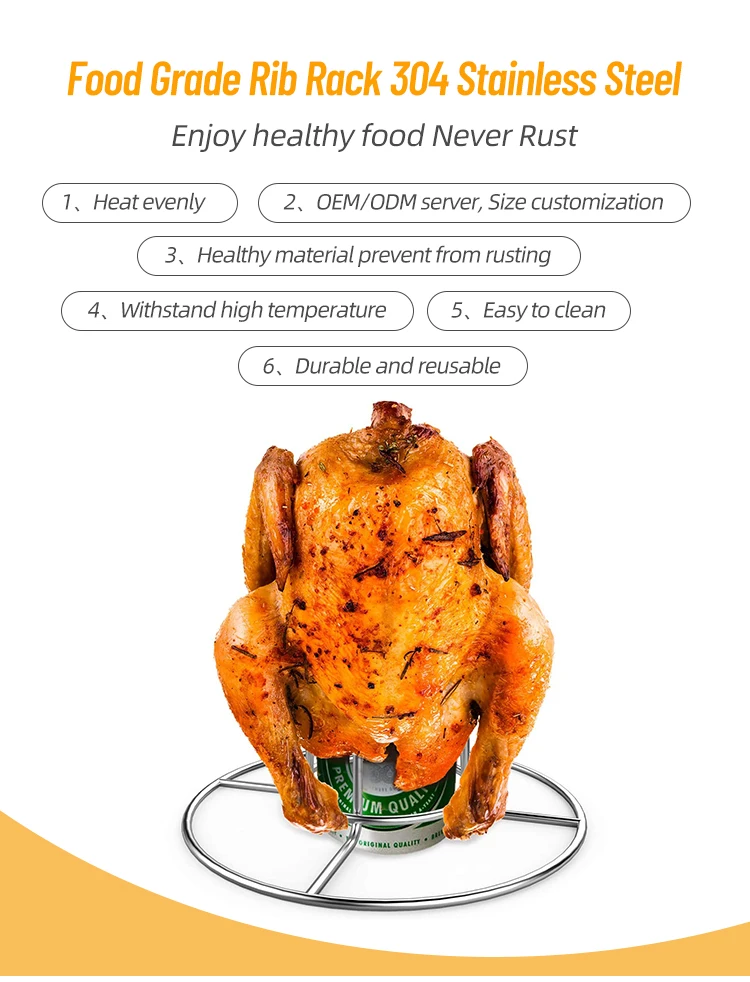 Beer Can Chicken Holder For Grill Oven Smoker Sturdy Stainless Steel ...
