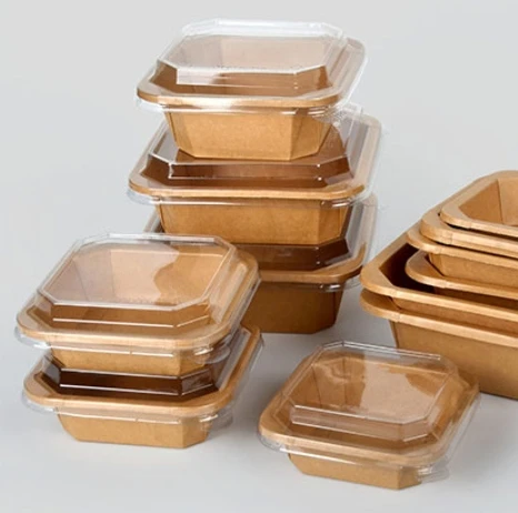 Disposable Square Paper Lunch Box Custom Print Food Packaging Container ...