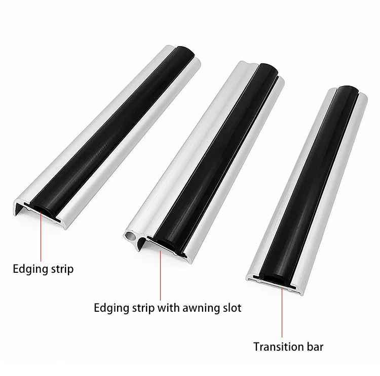 Black & White Aluminum Edging Strip for RVs & Campers, OEM