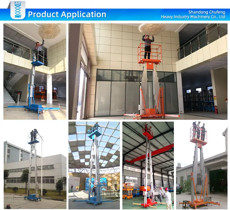 Aerial Man Lift Vertical Mast Lift 12m 200kg Aluminium Mobile Platforms ...