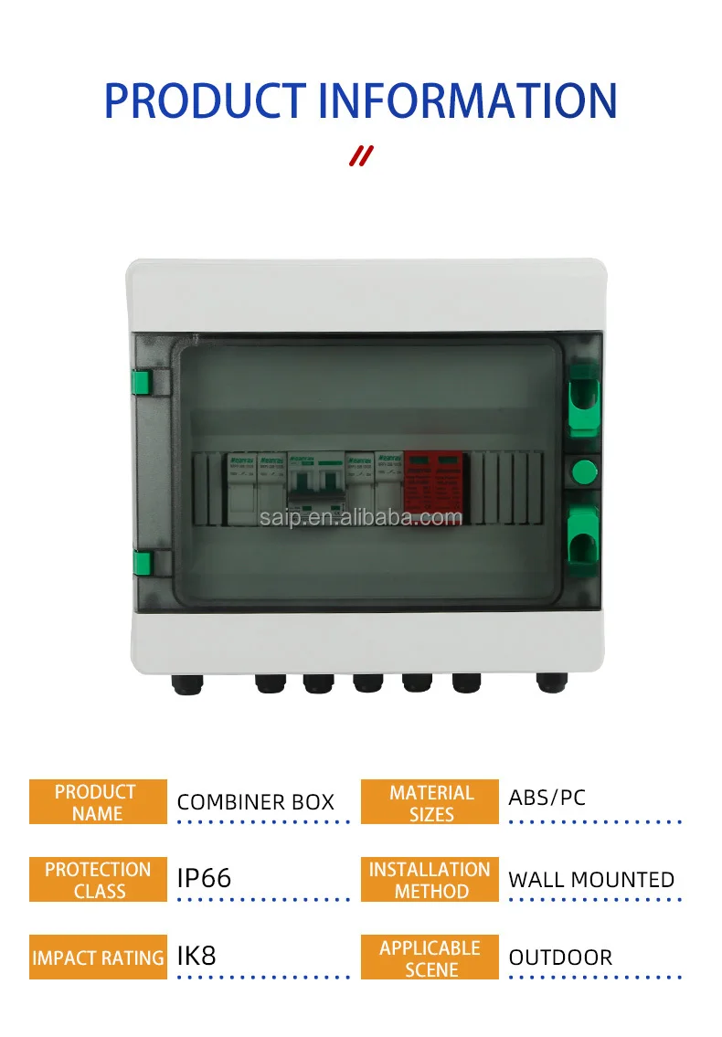 Pv Array Combiner Box 1 In 1 Out Dc1000v Combiner Box For Solar Panel Plastic Solar Power Box ...